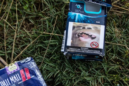 Empty Packet Rothmans Cigarettes Health Warning Editorial Stock Photo ...