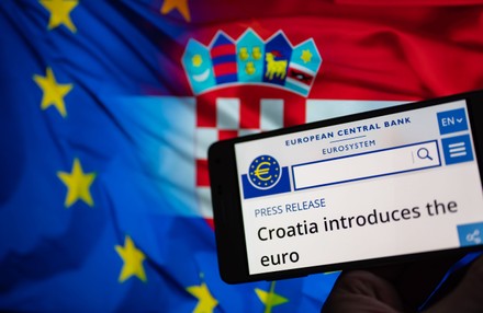 Croatia Eu Flag Seen On Screen Editorial Stock Photo - Stock Image ...
