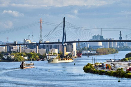View Koehlbrand Bridge Altona Hamburg Land Editorial Stock Photo ...