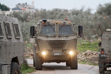 Israeli Military Vehicles Pictured Palestinian Village Editorial Stock ...