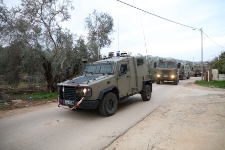 Israeli Military Vehicles Pictured Palestinian Village Editorial Stock ...