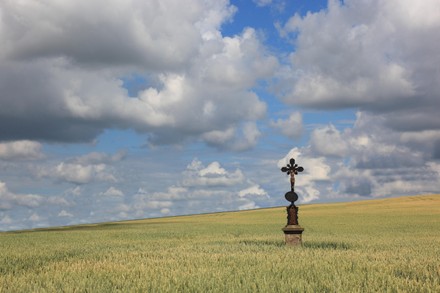 Field Cross Wheat Field Near Dukovany Editorial Stock Photo - Stock ...