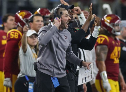 Usc Defensive Coordinator Alex Grinch Yells Editorial Stock Photo ...
