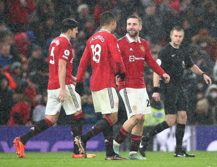 Luke Shaw Manchester United Celebrates Scoring Editorial Stock Photo ...
