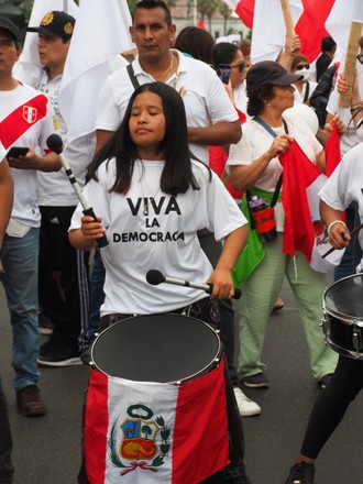 Hundreds March Peace Lima Main Cities Editorial Stock Photo - Stock ...