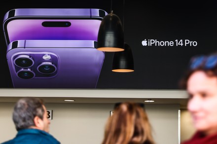 Iphone 14 Pro Ad Seen Store Editorial Stock Photo - Stock Image ...