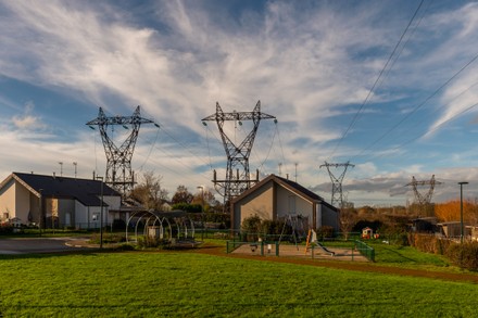 High Voltage Hv Pylons Cross Housing Editorial Stock Photo - Stock ...