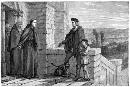 Christopher Columbus Demanding Hospitality Door La Editorial Stock ...