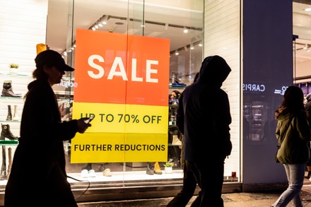 Shoppers Walk Past Sale Sign On Editorial Stock Photo - Stock Image ...