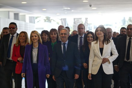 Averof Neofytou Arrives Conference Center During Editorial Stock Photo ...
