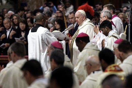 Pope Francis Delivers His Homily He Editorial Stock Photo - Stock Image ...