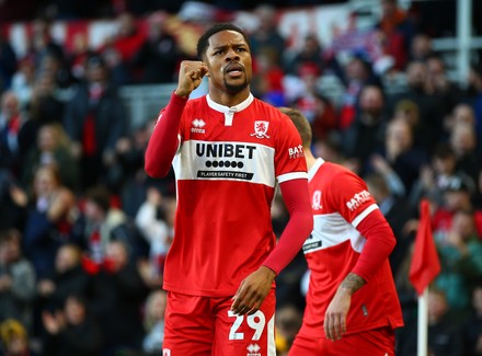 Chuba Akpom Celebrates Scoring Boros First Editorial Stock Photo ...