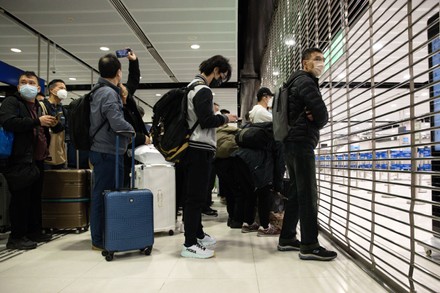 Travellers Wait Hong Kong Immigration Desks Editorial Stock Photo ...