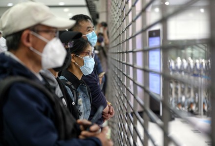 Travellers Wait Hong Kong Immigration Desks Editorial Stock Photo ...