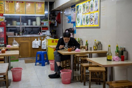 Man Eating Inside Restaurant On January Editorial Stock Photo - Stock ...
