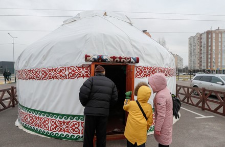 Visitors Kazakh Yurt Dubbed Invincibility Point Editorial Stock Photo ...