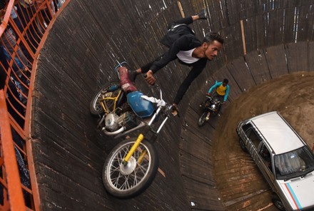 Man Performs Stunt He Rides Motorbike Editorial Stock Photo - Stock ...