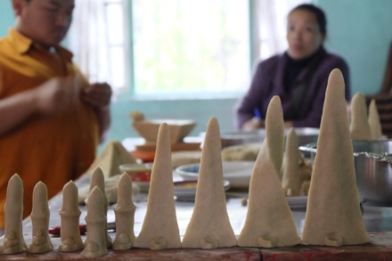 Novices Buddhist Temple Singhik Making Torma Editorial Stock Photo ...