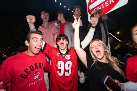 University Georgia Students Celebrate Streets Downtown Editorial Stock ...