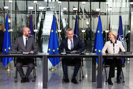 Nato Banners Start Signing Ceremony Joint Editorial Stock Photo - Stock ...