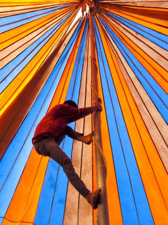 Circus Worker Climbs Into What Appears Editorial Stock Photo - Stock ...