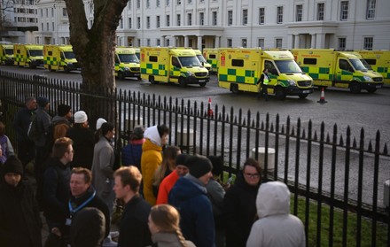 Nhs Ambulances Line Outside Wellington Barracks Editorial Stock Photo ...