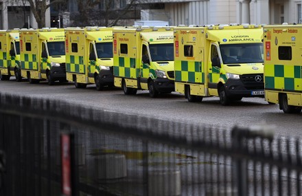 Nhs Ambulances Line Outside Wellington Barracks Editorial Stock Photo ...