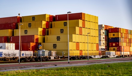 Container Storage Container Terminal Port Rotterdam Editorial Stock ...