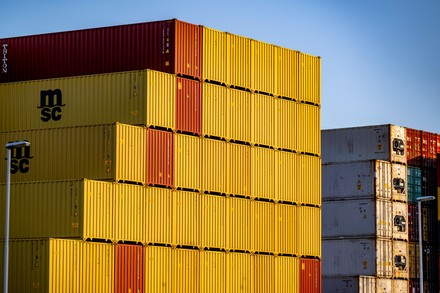 Container Storage Container Terminal Port Rotterdam Editorial Stock ...