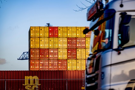 Container Storage Container Terminal Port Rotterdam Editorial Stock ...