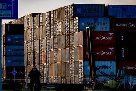 Container Storage Container Terminal Port Rotterdam Editorial Stock ...