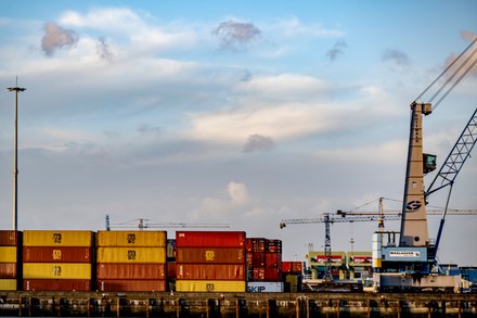 Container Storage Container Terminal Port Rotterdam Editorial Stock ...