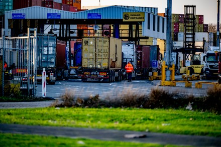 Container Storage Container Terminal Port Rotterdam Editorial Stock ...