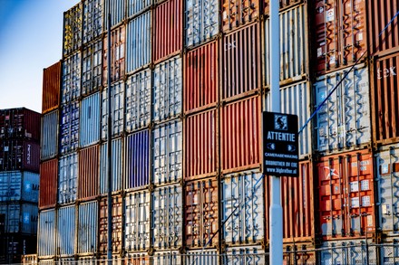 Container Storage Container Terminal Port Rotterdam Editorial Stock ...