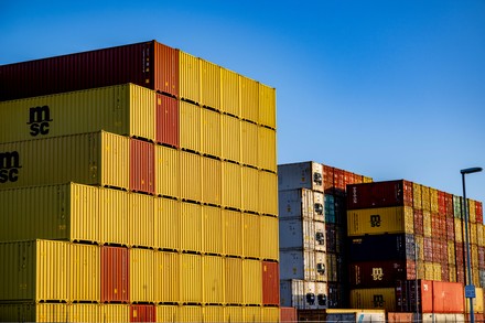 Container Storage Container Terminal Port Rotterdam Editorial Stock ...