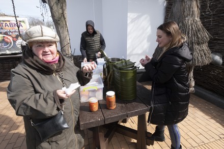 Babushkas Outdoor Soup Kitchen Run By Editorial Stock Photo - Stock ...