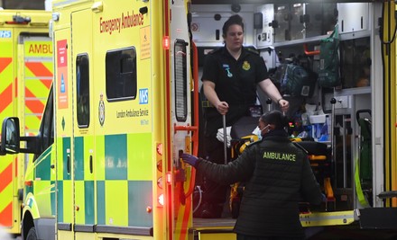 Nhs Ambulance Staff Work Hospital London Editorial Stock Photo - Stock ...