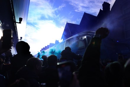 Everton Fans Welcome Team Coach Arrives Editorial Stock Photo - Stock ...