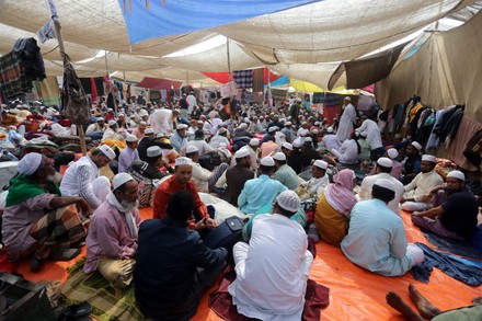 Muslim Devotees Offer Noon Prayers During Editorial Stock Photo - Stock ...
