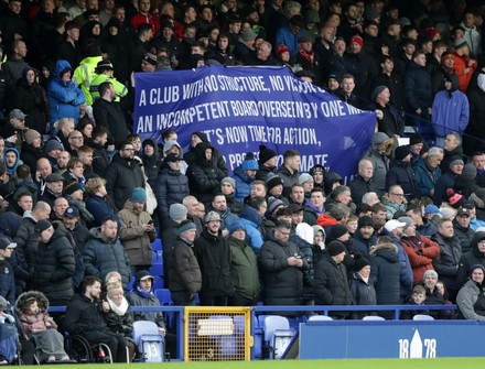 Everton Supporters Protest Governance Management Club Editorial Stock ...
