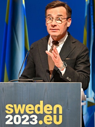 Swedens Prime Minister Ulf Kristersson Speaks Editorial Stock Photo ...