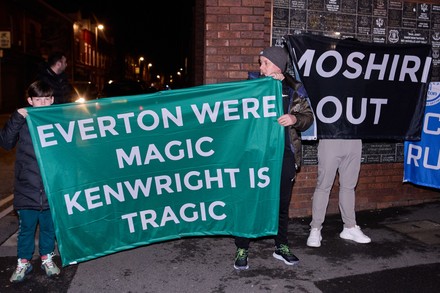 Everton Fans Protest Outside Goodison Park Editorial Stock Photo ...