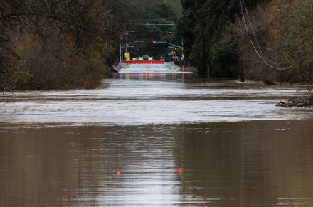 Flood Waters Salinas River Overflowed Banks Editorial Stock Photo ...