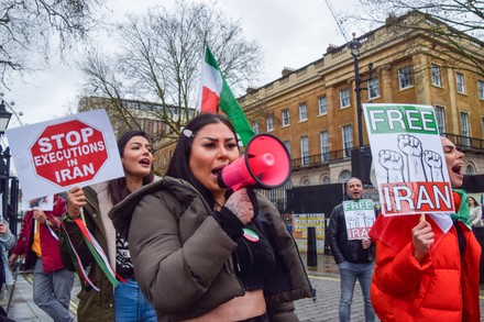 Protester Chants Slogans Through Megaphone During Editorial Stock Photo ...