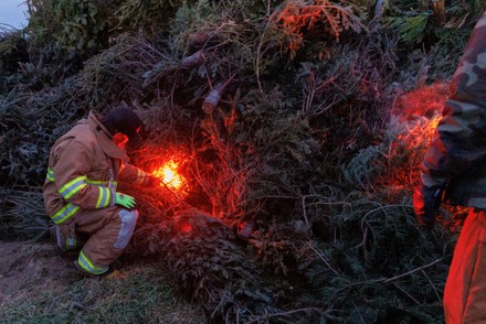 Firefighter Byfield Fire Department Uses Flare Editorial Stock Photo ...