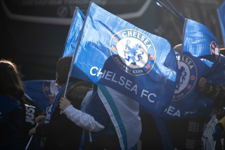 Chelsea Supporters Cheer Wave Flags Team Editorial Stock Photo - Stock ...
