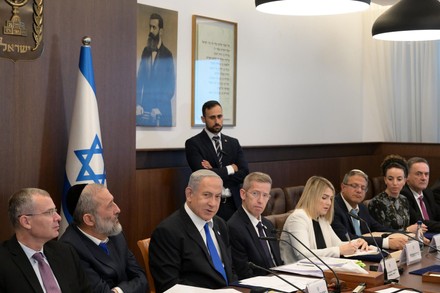 Israeli Prime Minister Benjamin Netanyahu Chairs Editorial Stock Photo ...