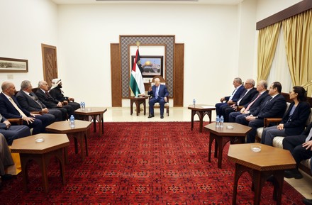 Palestinian President Mahmoud Abbas Meets Chairman Editorial Stock ...