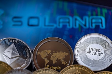 Solana Logo Displayed On Mobile Representation Editorial Stock Photo ...