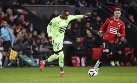 Rennes Goalkeeper Steve Mandanda During French Editorial Stock Photo ...